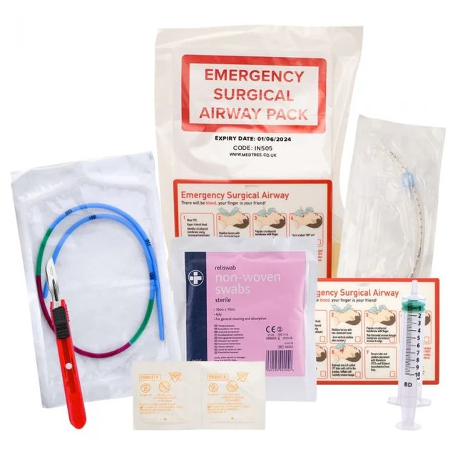 Tracheostomy Kit Emergency Surgical Airway Pack x 1